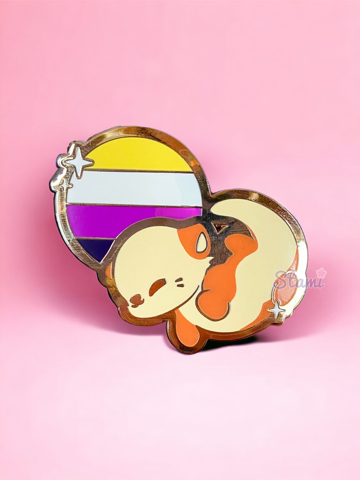 Non Binary Otter Pin - Stami Studios